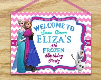 PRINTABLE Customized Disney Frozen Birthday Party Welcome Signs ...