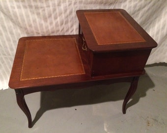 Authentic Vintage Wood Telephone Table