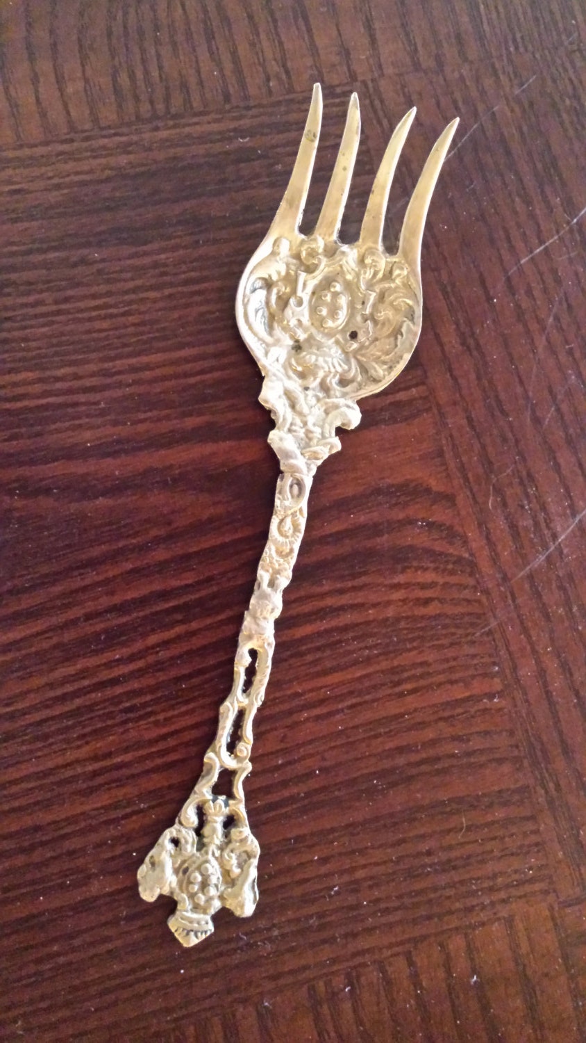 Vintage Collectible BORDINI Cherub Intricate Design Buffet Serving Fork ...