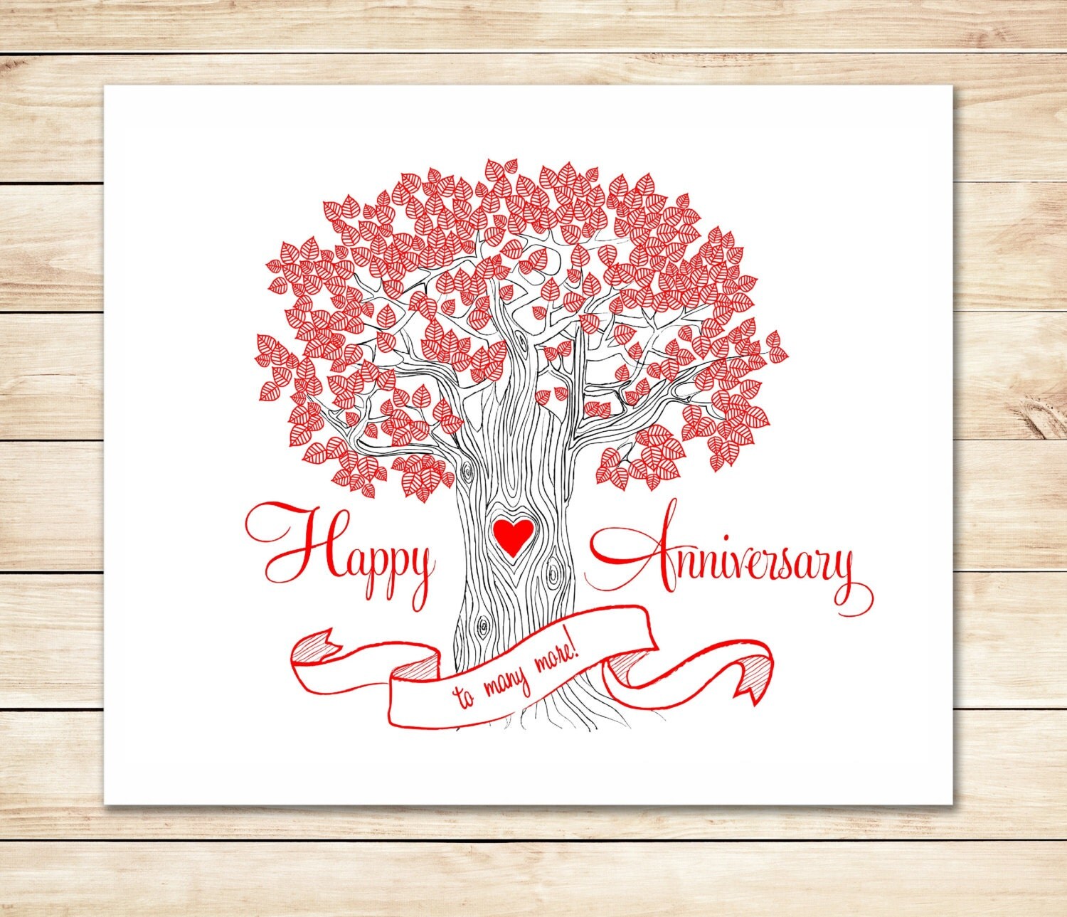 Printable Anniversary Card Cute Fast Anniversary Card DIY