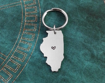 Wisconsin Keychain Personalized Hand Stamped by MetalSpeakToo