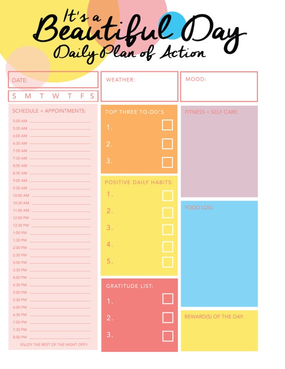 Items similar to Gorgeous Printable Daily Planner, 8.5x11 Inch Planner ...