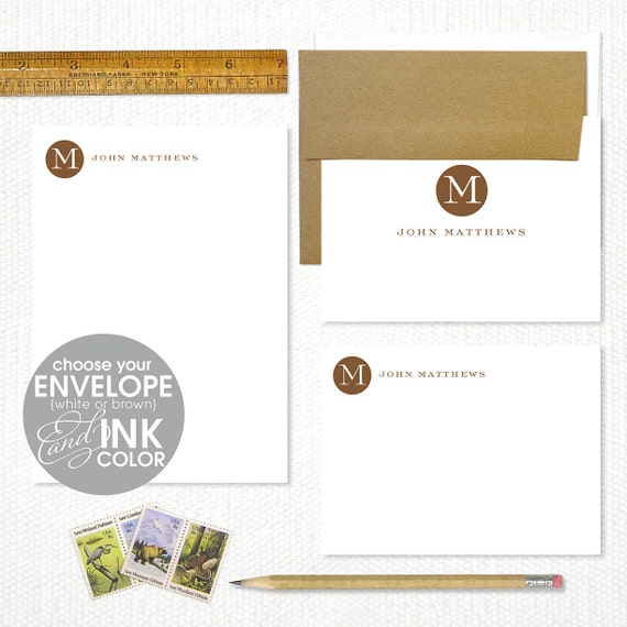 complete personalized stationery set CIRCLE MONOGRAM by naomilynn