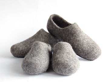 Felted wool clogs just beige organic eco friendly cream