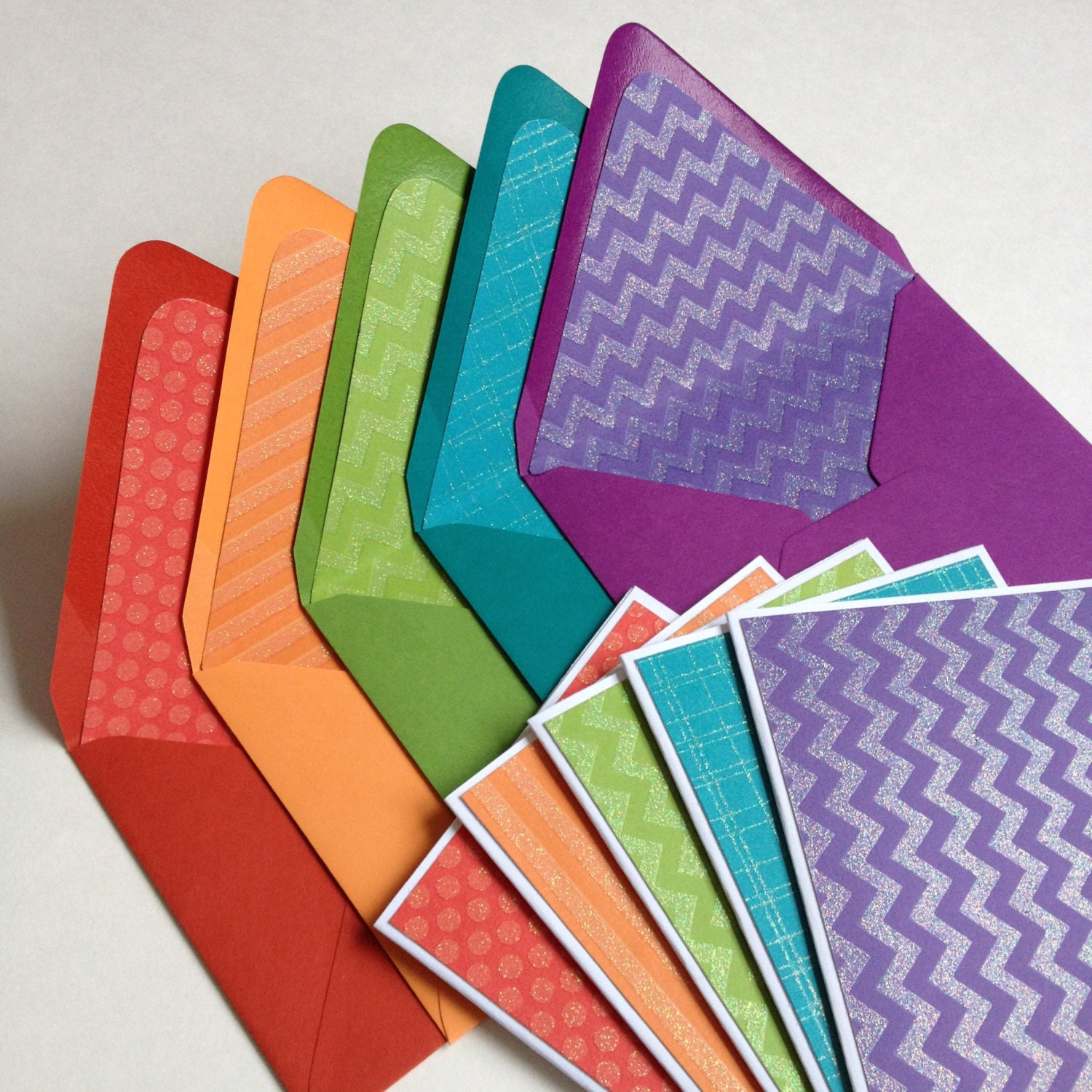 Set of 5 // Blank Note Card Set // Handmade by PartyHappier