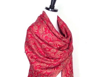 Popular items for red pashmina on Etsy