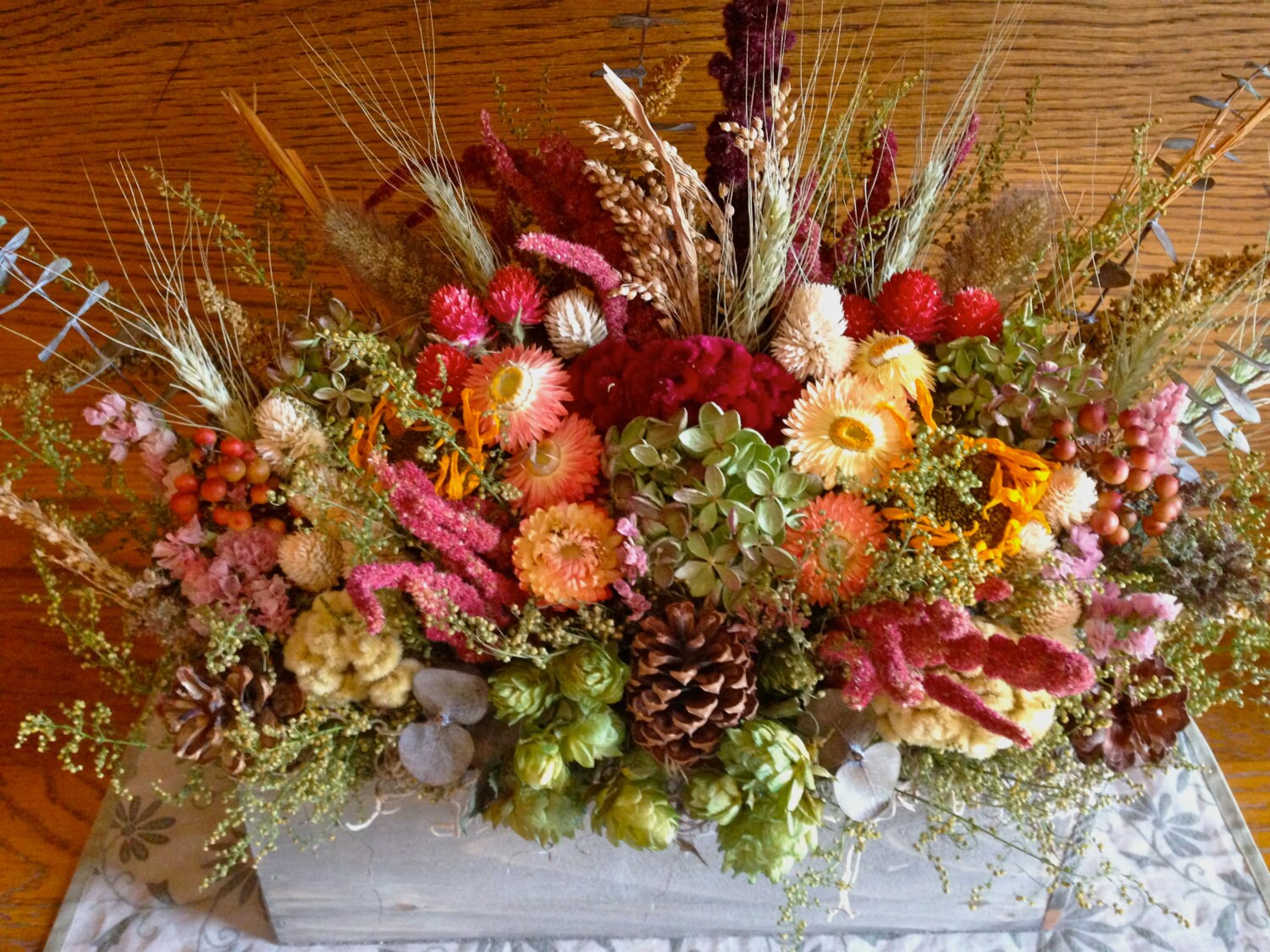 Rustic Dried Flower Arrangement Rustic Decor Dried Floral