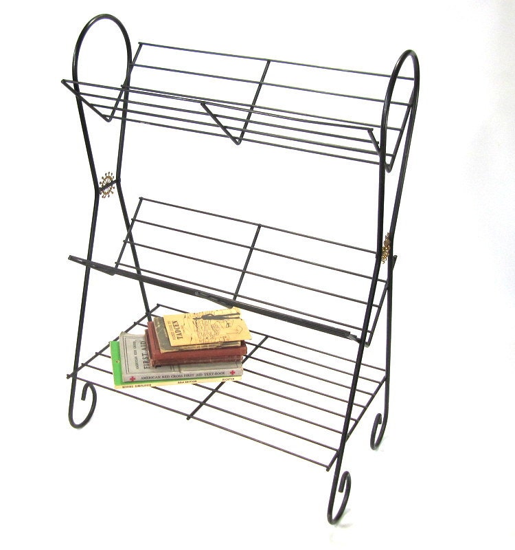 Mid Century Wire Shelf, book shelf, Side Table – Haute Juice