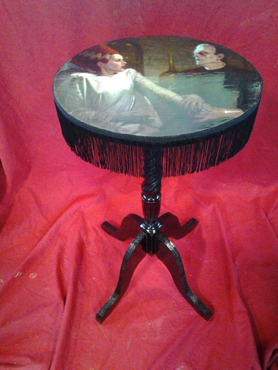 Frankenstein and Frankenstein's Bride table with black