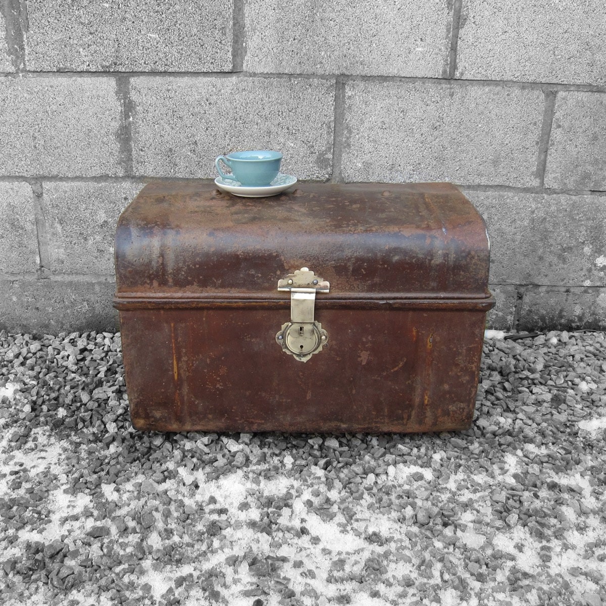 Lovely 1920s Vintage Antique Railway Travel Old Metal Trunk Chest ...