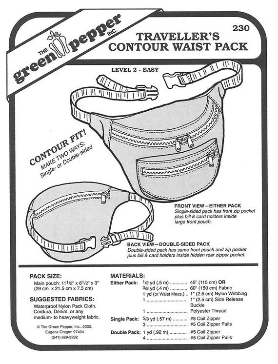 Large Fanny Pack Sewing Pattern The Art Of Mike Mignola Large Fanny Pack Sewing Pattern The Art Of Mike Mignola