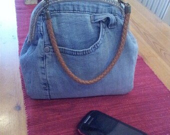 Popular items for blue denim purse on Etsy