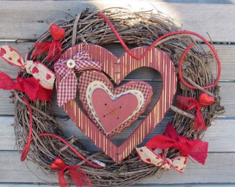 Popular items for rustic heart wreath on Etsy