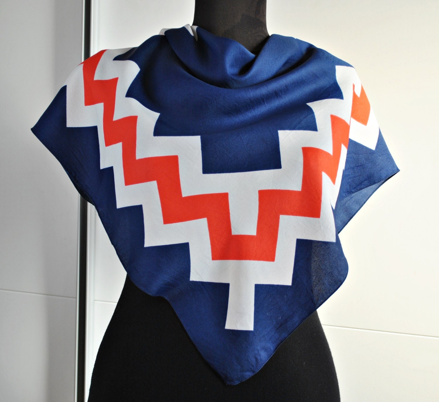 Mad Men Style Vintage Retro Scarf / Geometric Patterns / Vintage 70’s ...
