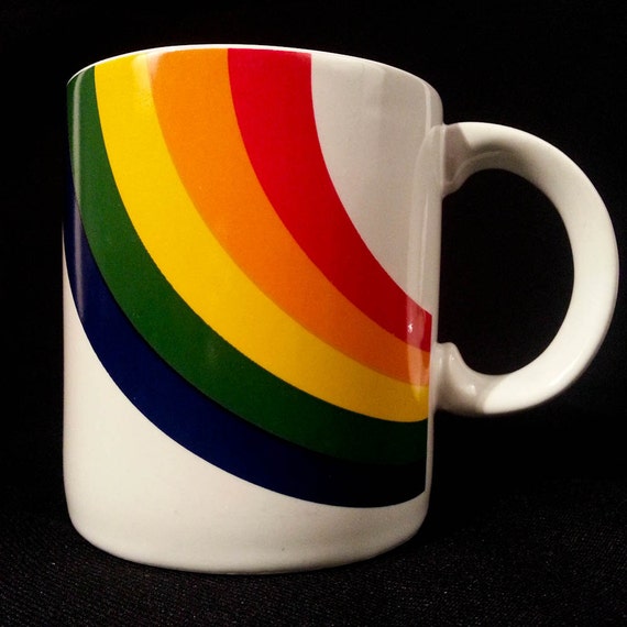 Rainbow Coffee Tea Cup Mug Ftd Ftda Glbt Pride Vintage By Coveteur