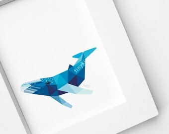 Geometric whale | Etsy