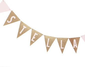 Gold Banner Gold Name Banner Gold Birthday by MakeItMerryShop
