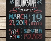 Popular items for baby birth board on Etsy