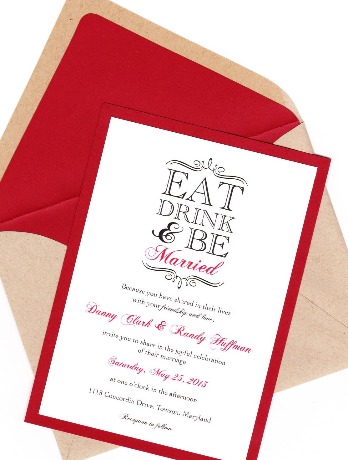 Eat, Drink & Be Married Wedding Invitation Set – OnePaperHeart ...