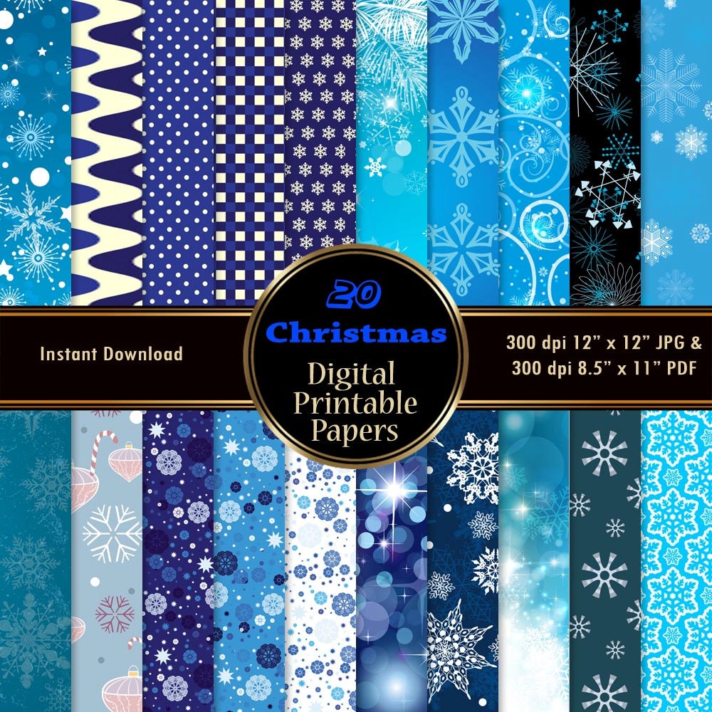 Christmas Scrapbook Paper Pack Printable Christmas Digital