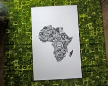 Unique outline of africa related items | Etsy