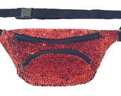 Items similar to Red Sequined Fanny Pack on Etsy