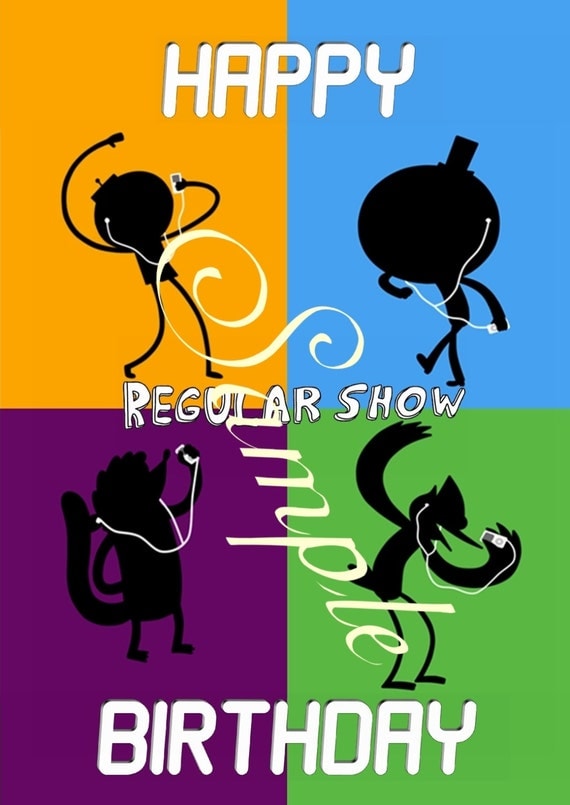 Personalised Regular Show Birthday Card