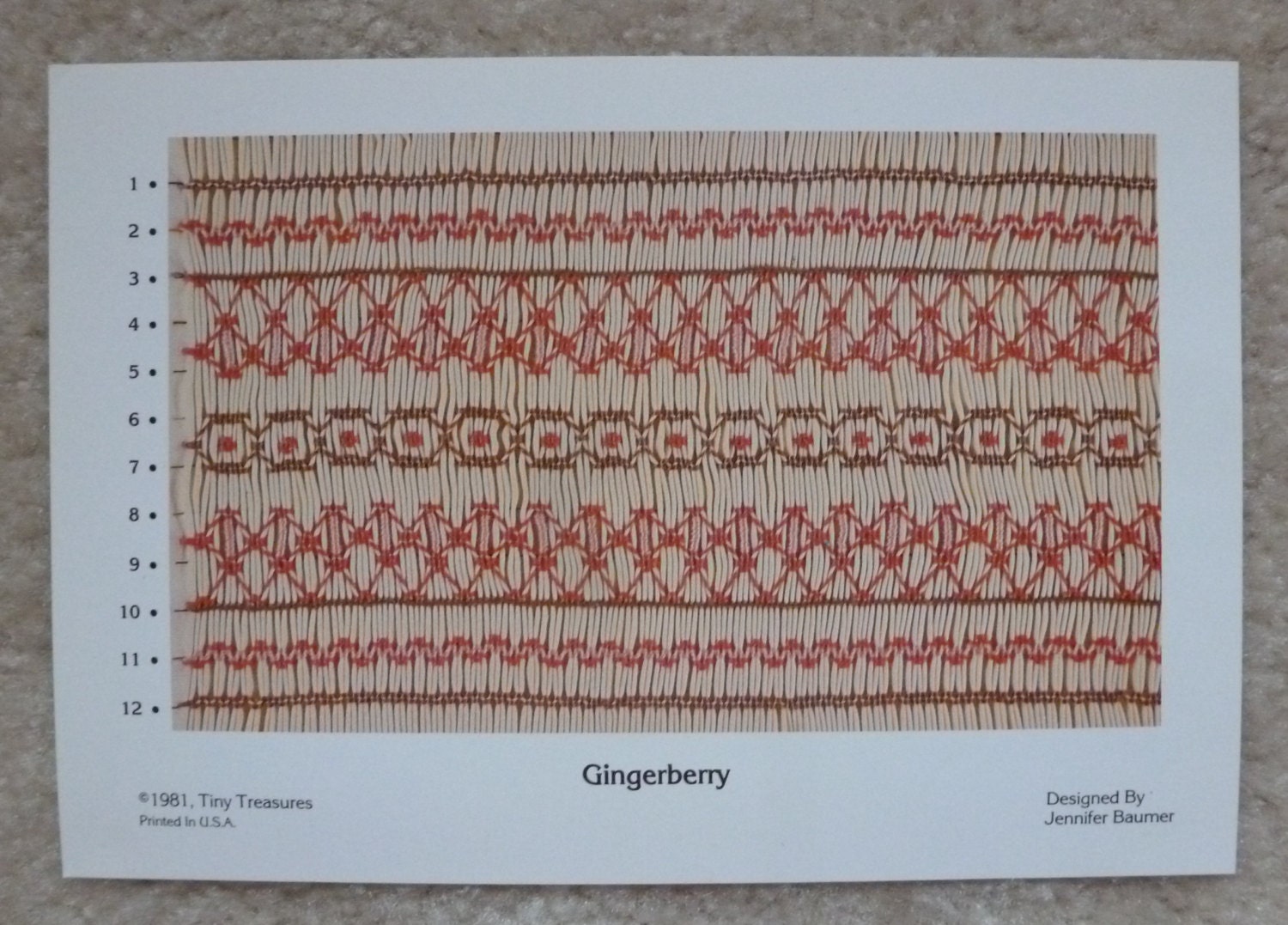 English Smocking Design Plate Gingerberry by by SmockingTreasures