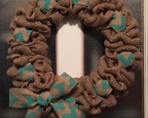 Unique burlap and teal related items | Etsy