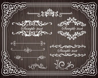 Swirl Border Clip Art PS Brush Curly Decorative Text