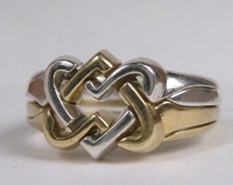 Heart puzzle ring | Etsy