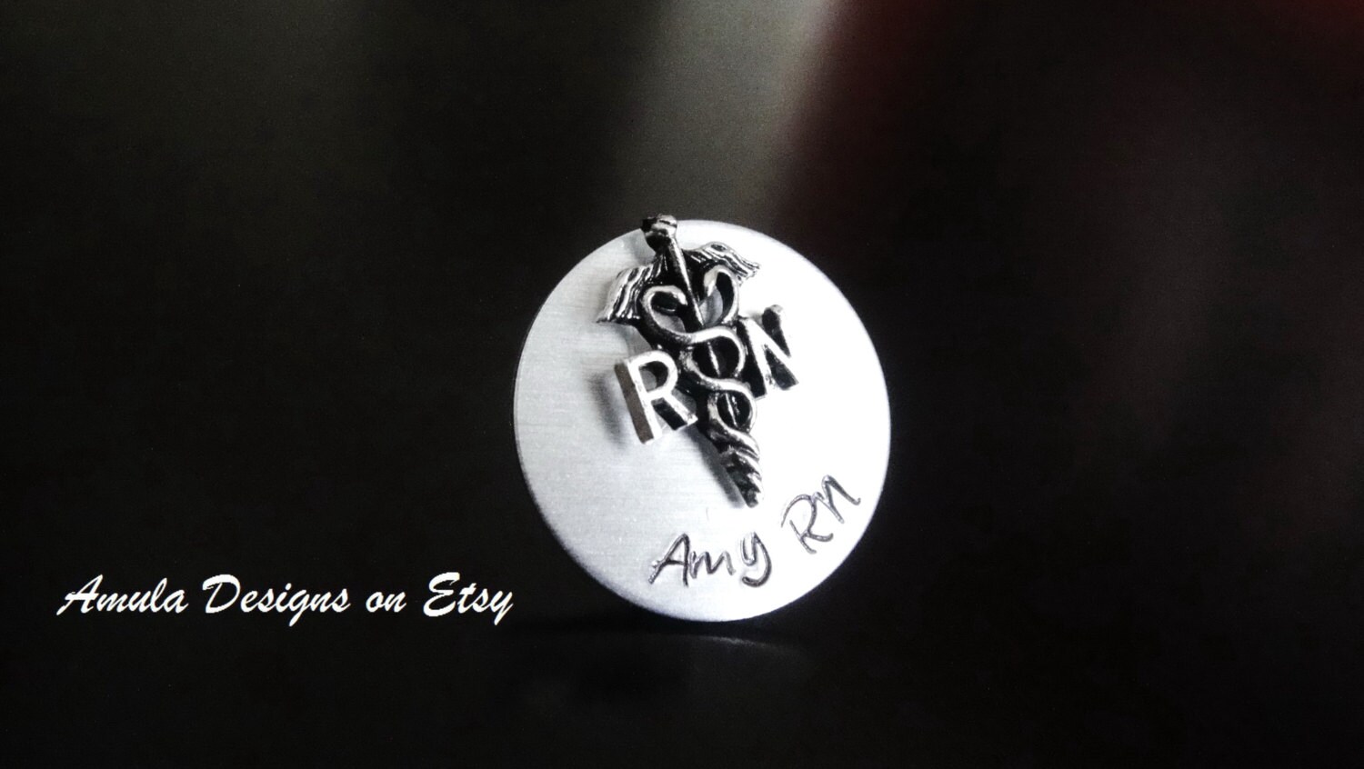 RN LPN Nursing Personalized Pin Handstamped Nursing PinNurse