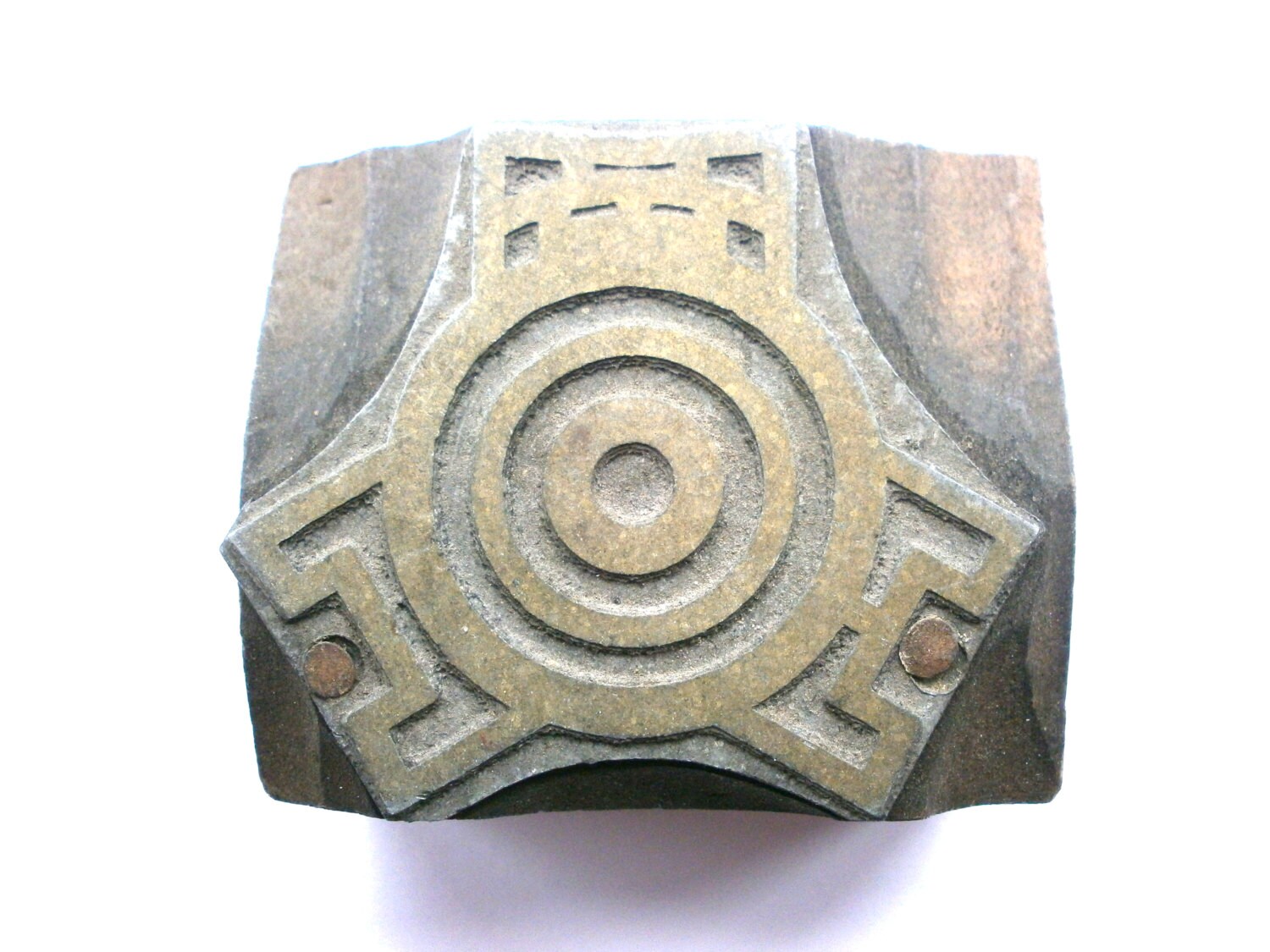 Vintage Japanese Metal Stamp Wood Stamp in Showa Period Unique Design ...