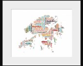 Typographical Maps by ParisPhotoShop on Etsy