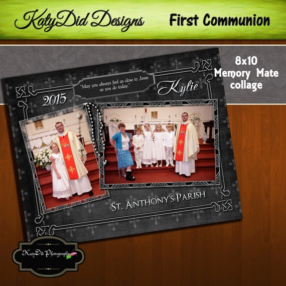8x10 Memory Mate FIrst Communion Heather Grey Nostalgia