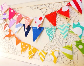 Items similar to Alphabet Animals Bunting Flags hand painted fabric ...