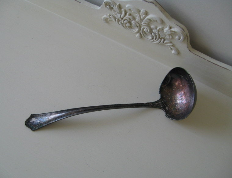 SALE!! Vintage Silverplate Large Soup Ladle Oneida Community Par Plate ...