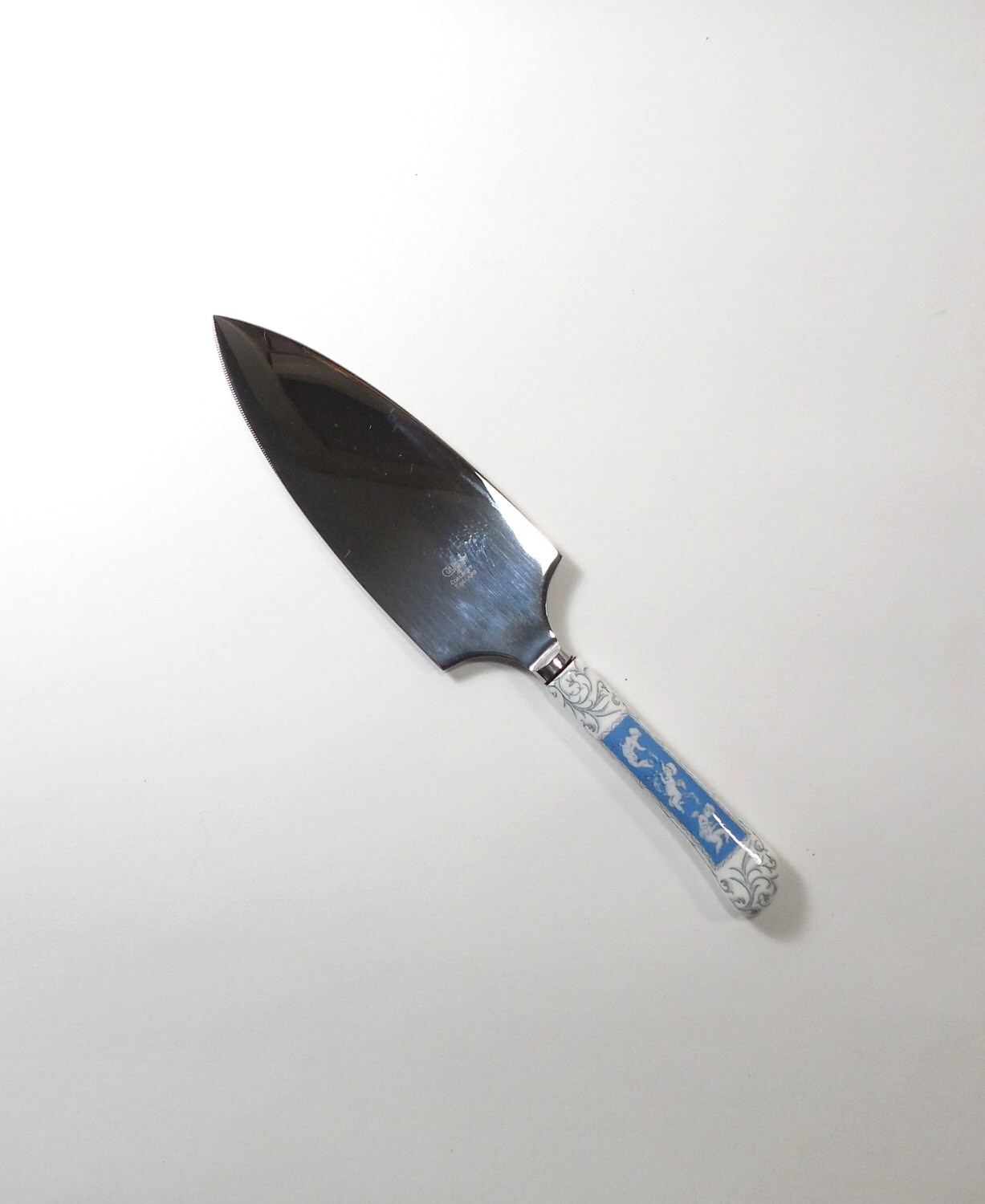 Coalport Revelry Blue Bone China Cake Server Cutlass Sheffield Cutlery ...