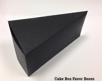 Items similar to PAPER Chocolate cake slice favor box with pink and red ...