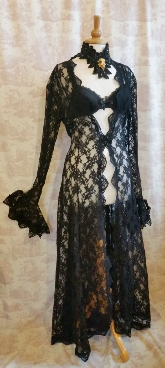 Items similar to Vintage Lace Gothic Duster Coat STEAMPUNK Wedding on Etsy