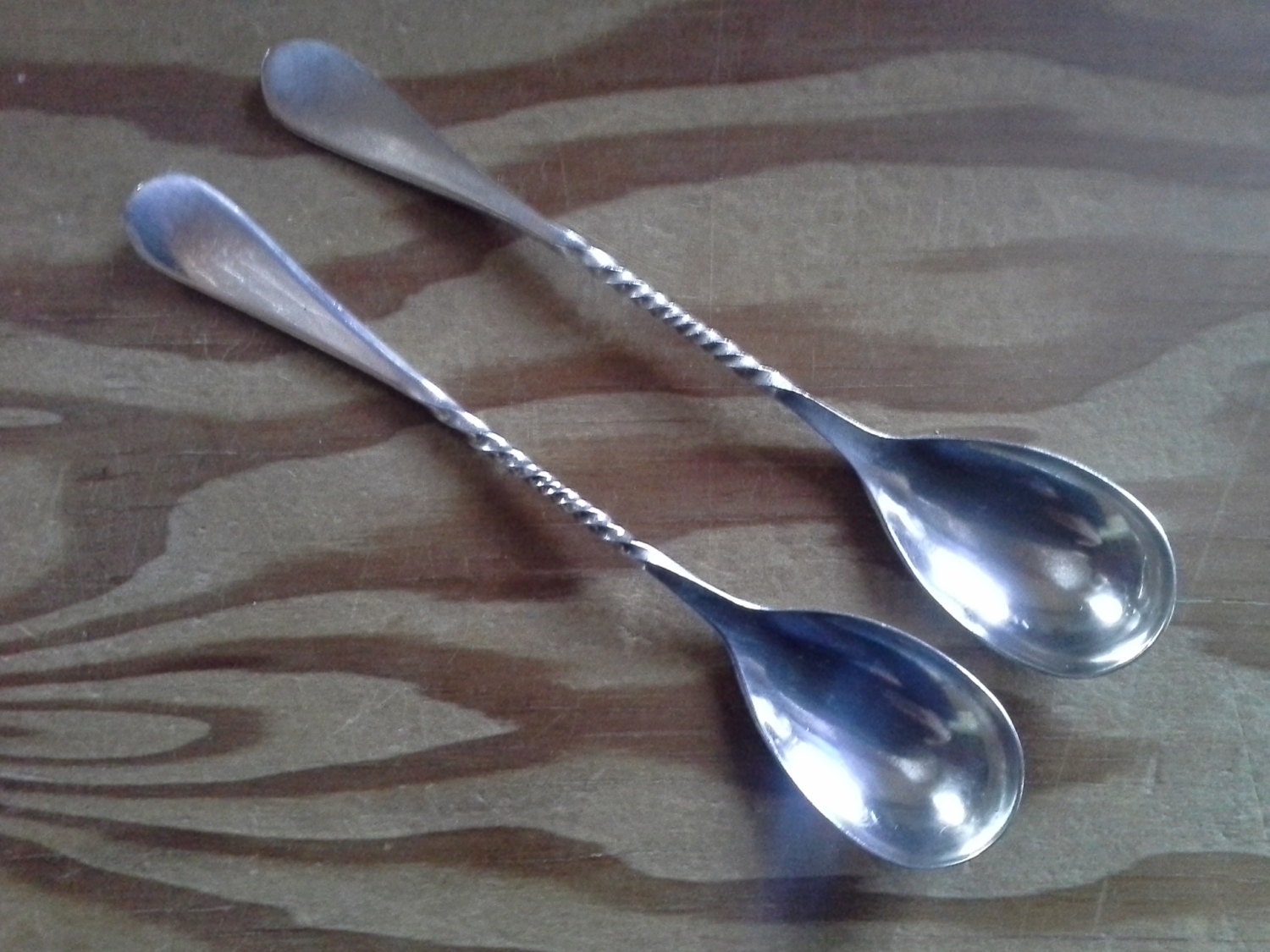 Two Silver Plate Windsor Twist Handle Bar Spoons Circa 1900 – Haute Juice