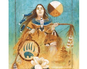 Native American Centaur ACEO fantasy art print Brandy Woods