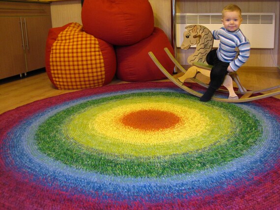 Beautiful Rainbow Rug MADE TO ORDER 60 to 80 inches in