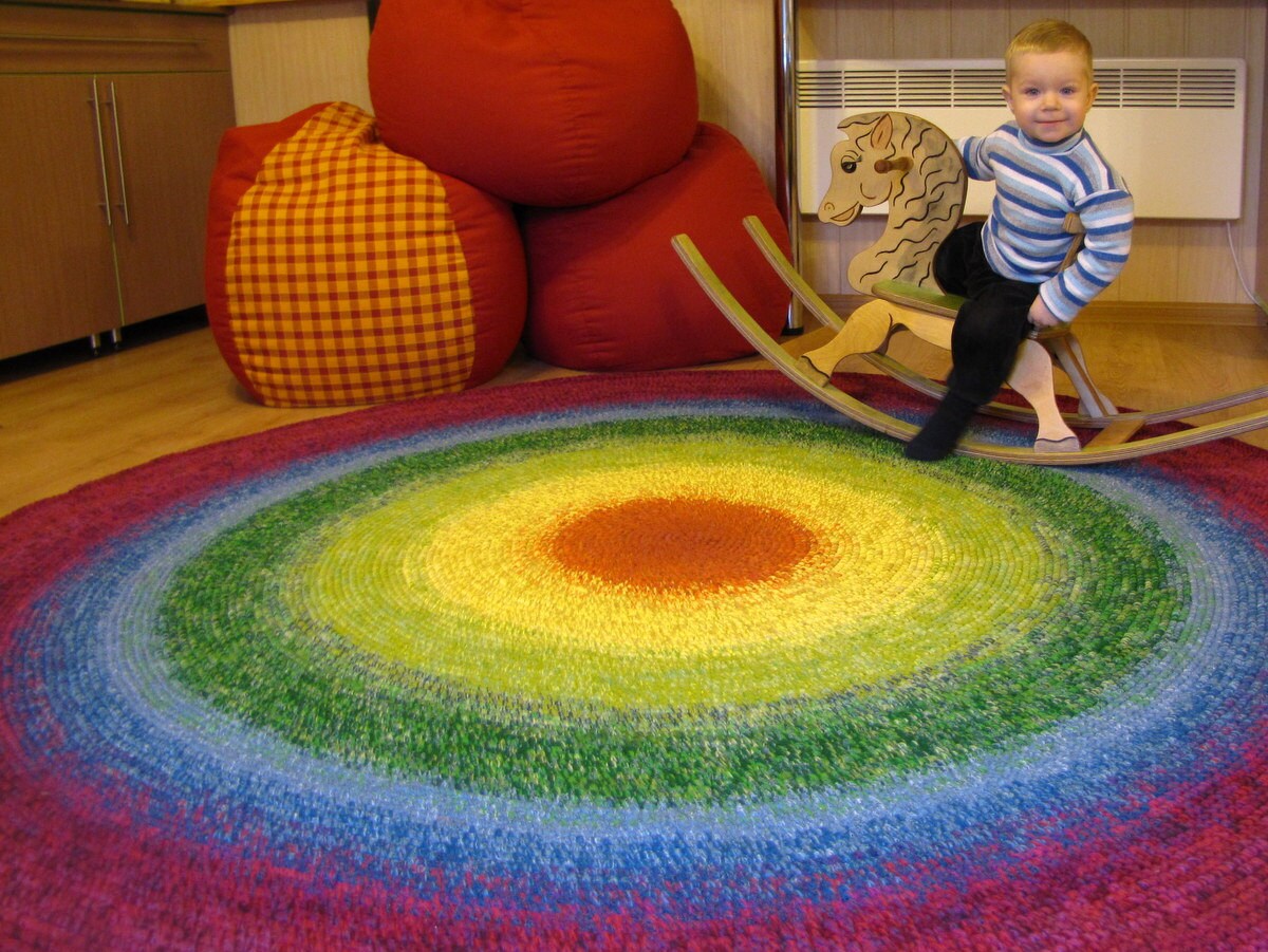 Beautiful Rainbow Rug MADE TO ORDER 60 to 80 inches in