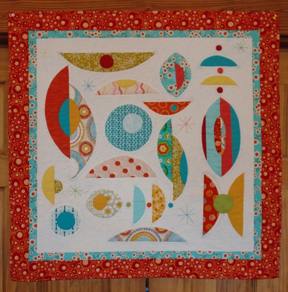 Items similar to Atomic Art Mid-Century Modern Quilt on Etsy