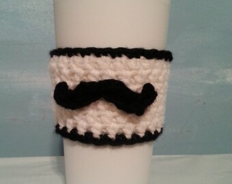 Mustache Travel mug / coffee mug cozy / travel cup sleeve / cup cozy ...