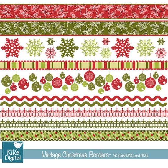 Vintage Christmas Borders Scrapbooking borders card