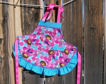 Popular items for girls ruffle apron on Etsy
