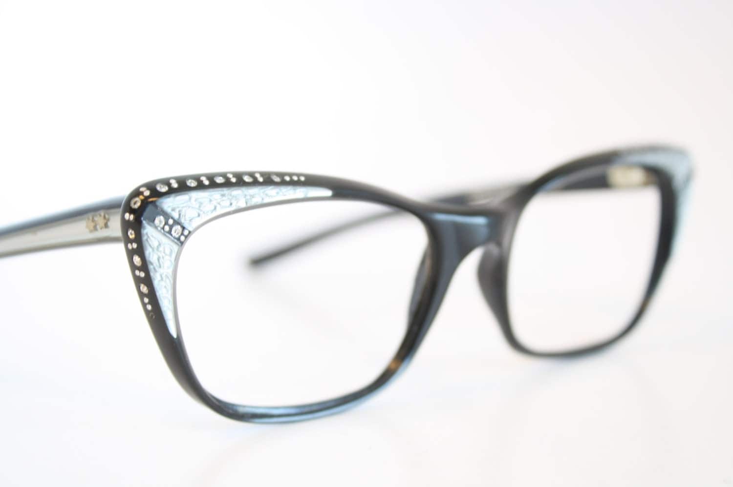 Unique Rhinestone Cat Eye Eyeglasses Vintage Eyewear Retro