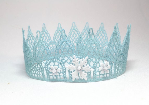 Items similar to FROZEN inspired blue lace crown - Queen Elsa Crown ...